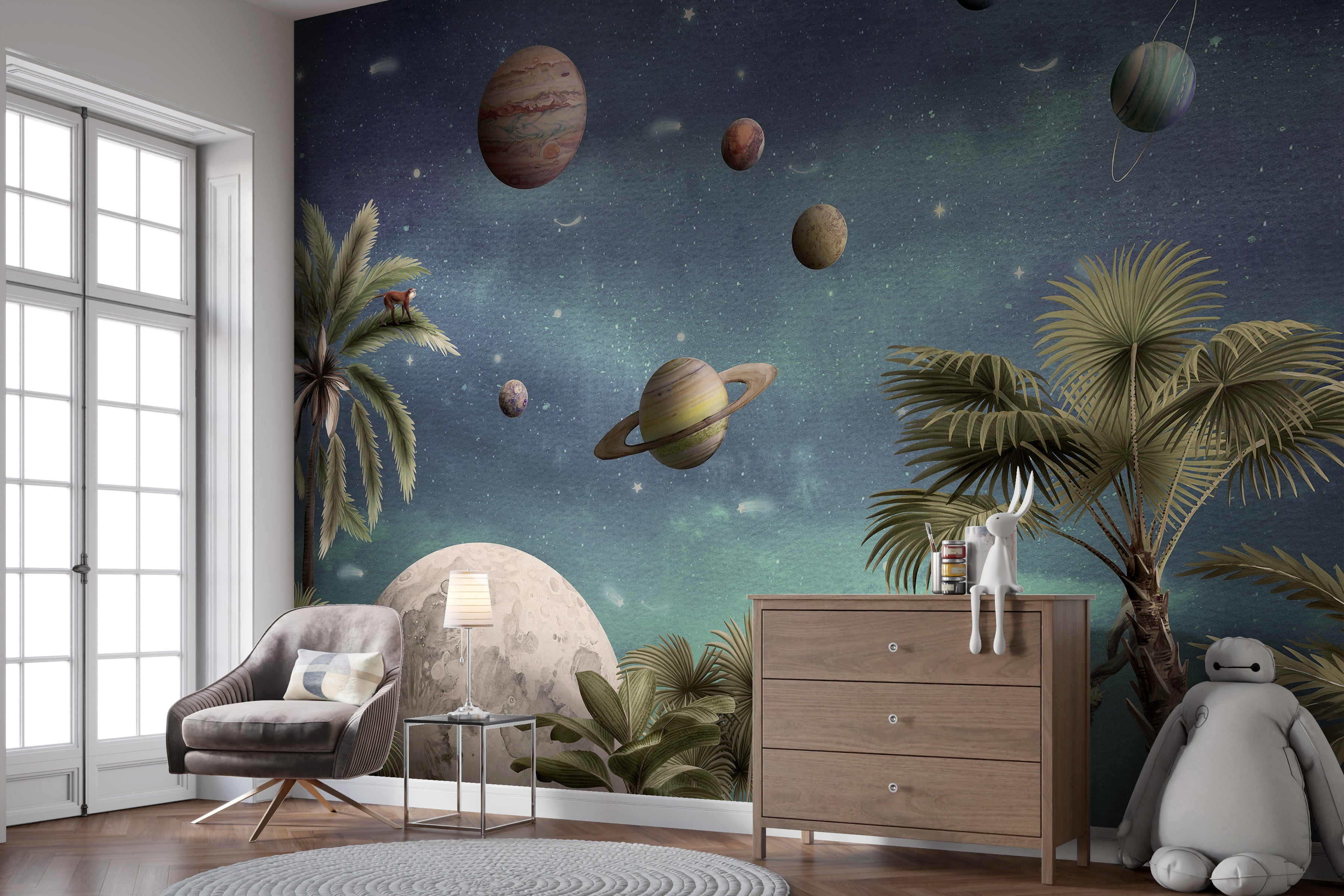 Pretty Planets Wallpaper Wall Mural - Giffywalls